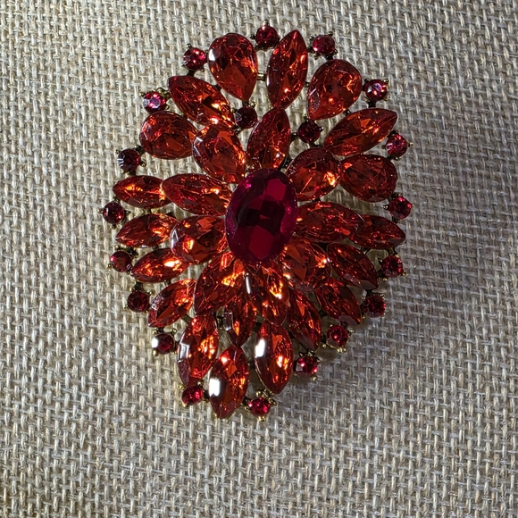 Jewelry | Red Vintagestyle Brooch | Poshmark